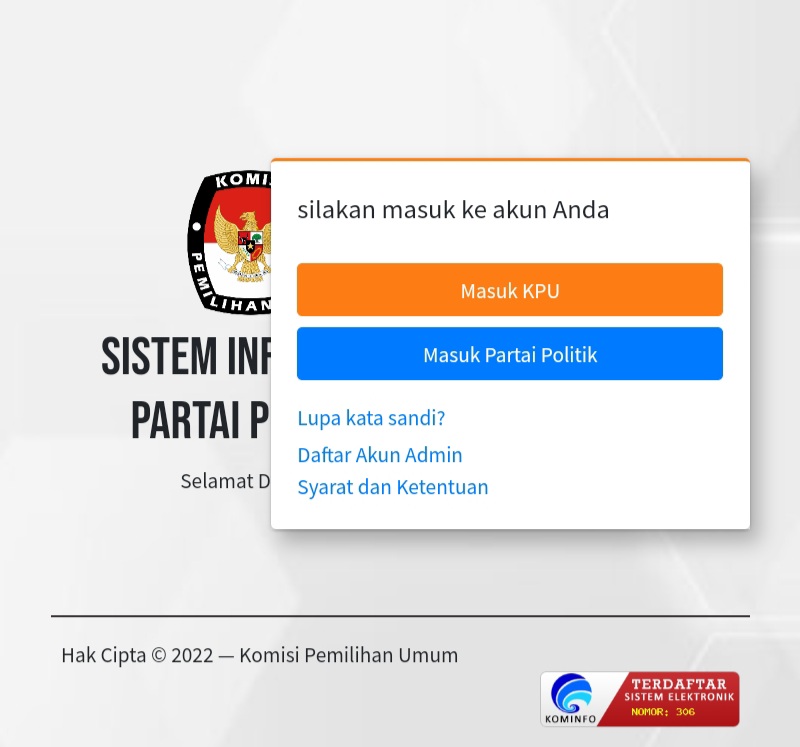 35 Partai Sudah Aktivasi Akun Sipol | Infopena.com 35 Partai Sudah Aktivasi Akun Sipol | Infopena.com
